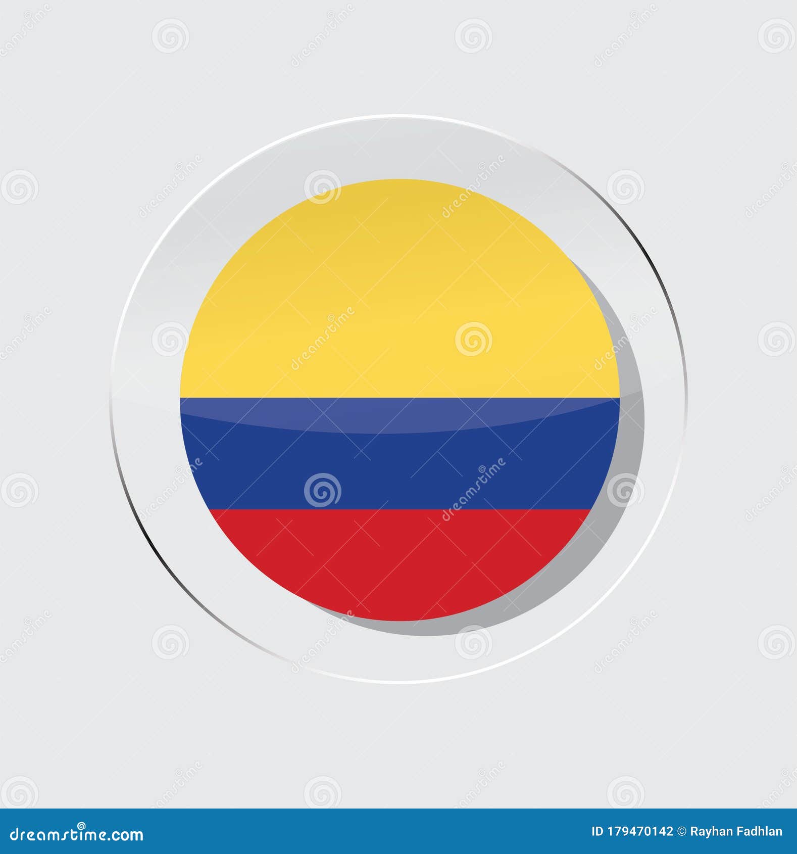Circle Icon Vector Illustration of Country Flag of Colombia Stock ...