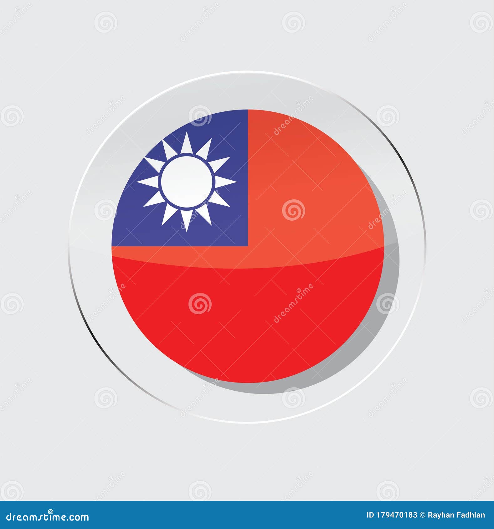 Circle Icon Vector Illustration of Taiwan Country Flag Stock Vector ...