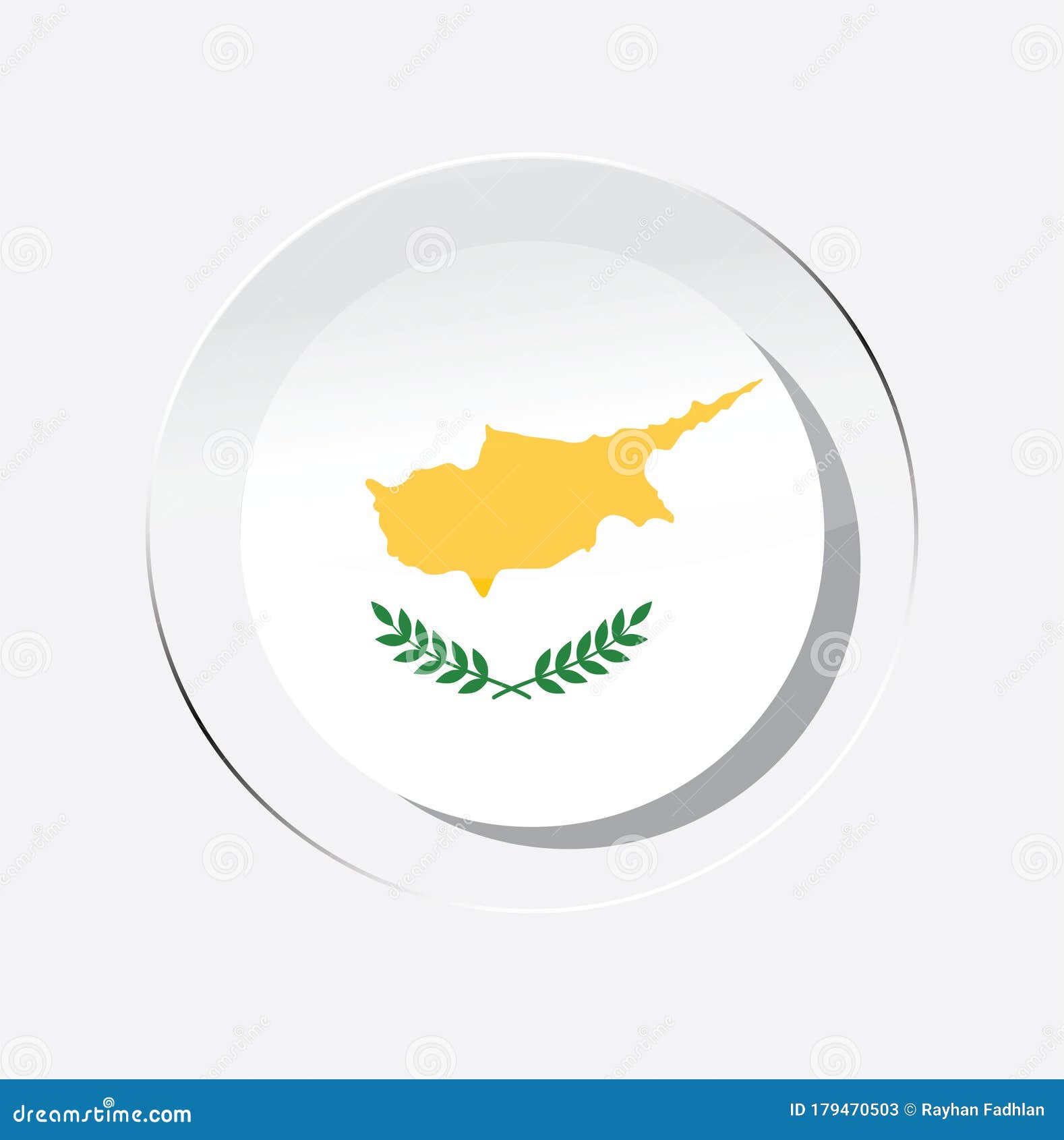 Circle Icon Vector Illustration of Cyprus Country Flag Stock Vector ...