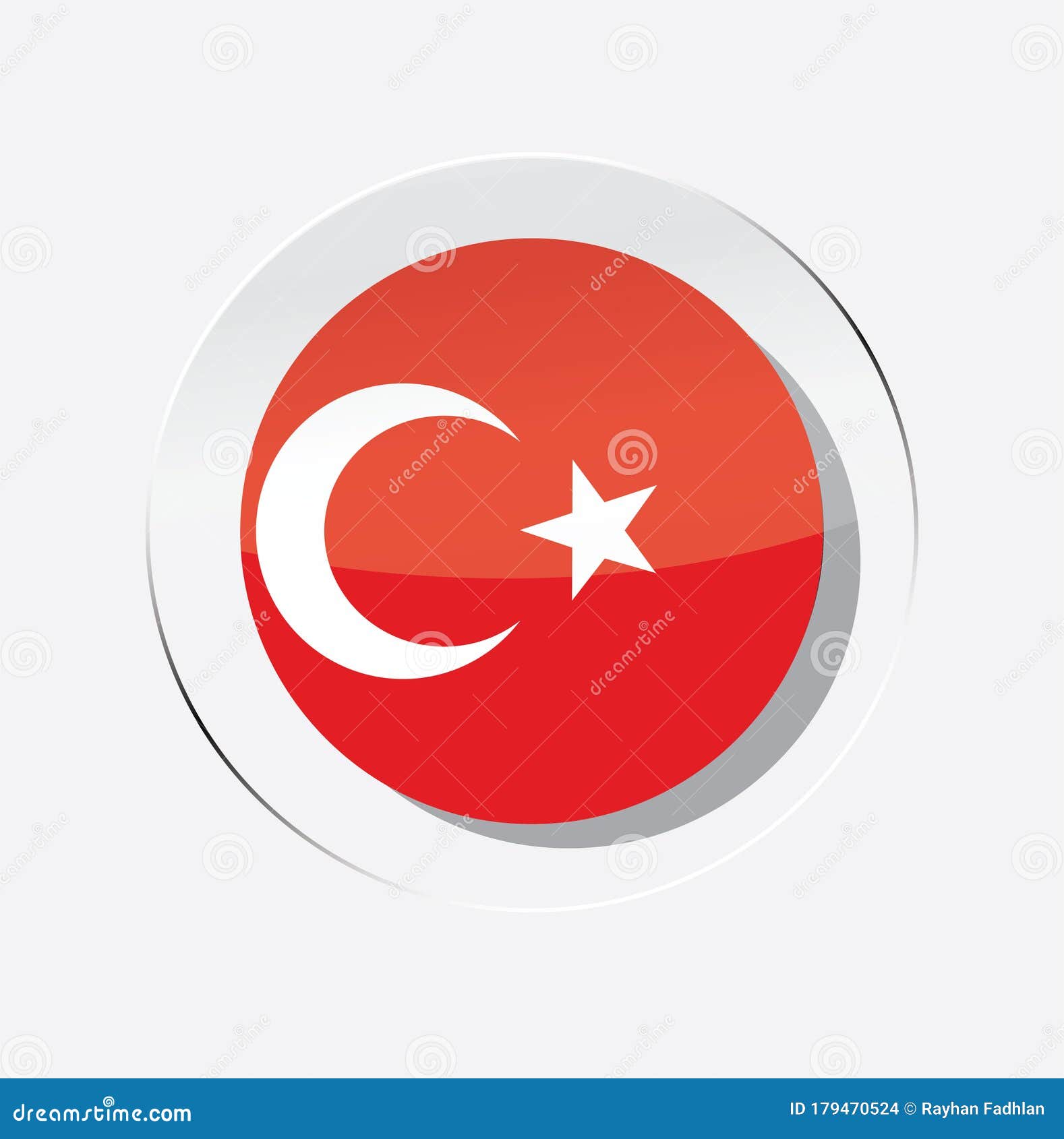 Circle Icon Vector Illustration of Turkish Country Flag Stock Vector ...