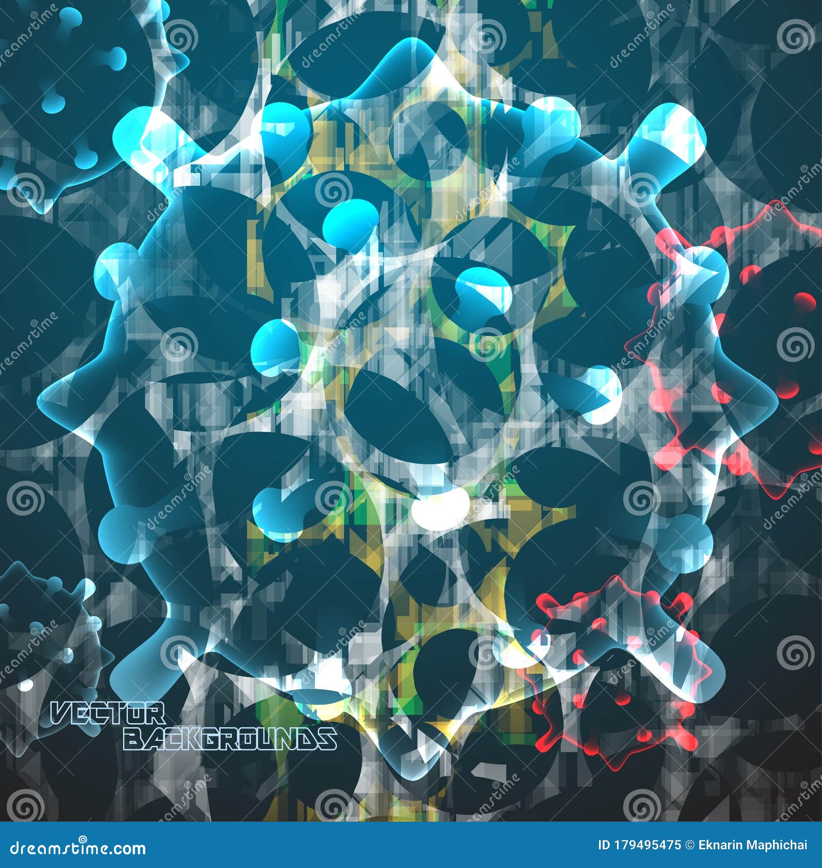 Abstract Geometry Colors Shapes Corona Virus Scene Stock Vector ...