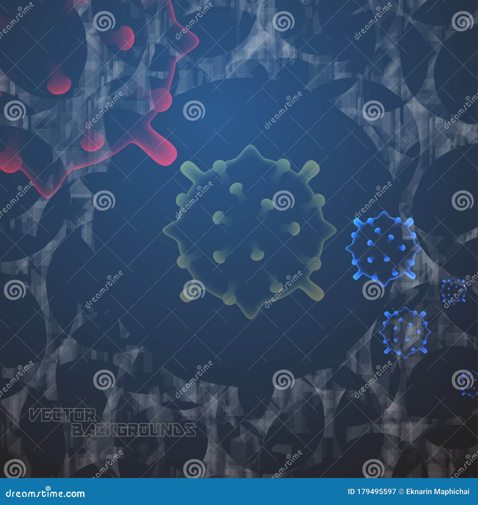 Geometry Colors Shapes Corona Virus Scene Stock Vector - Illustration ...