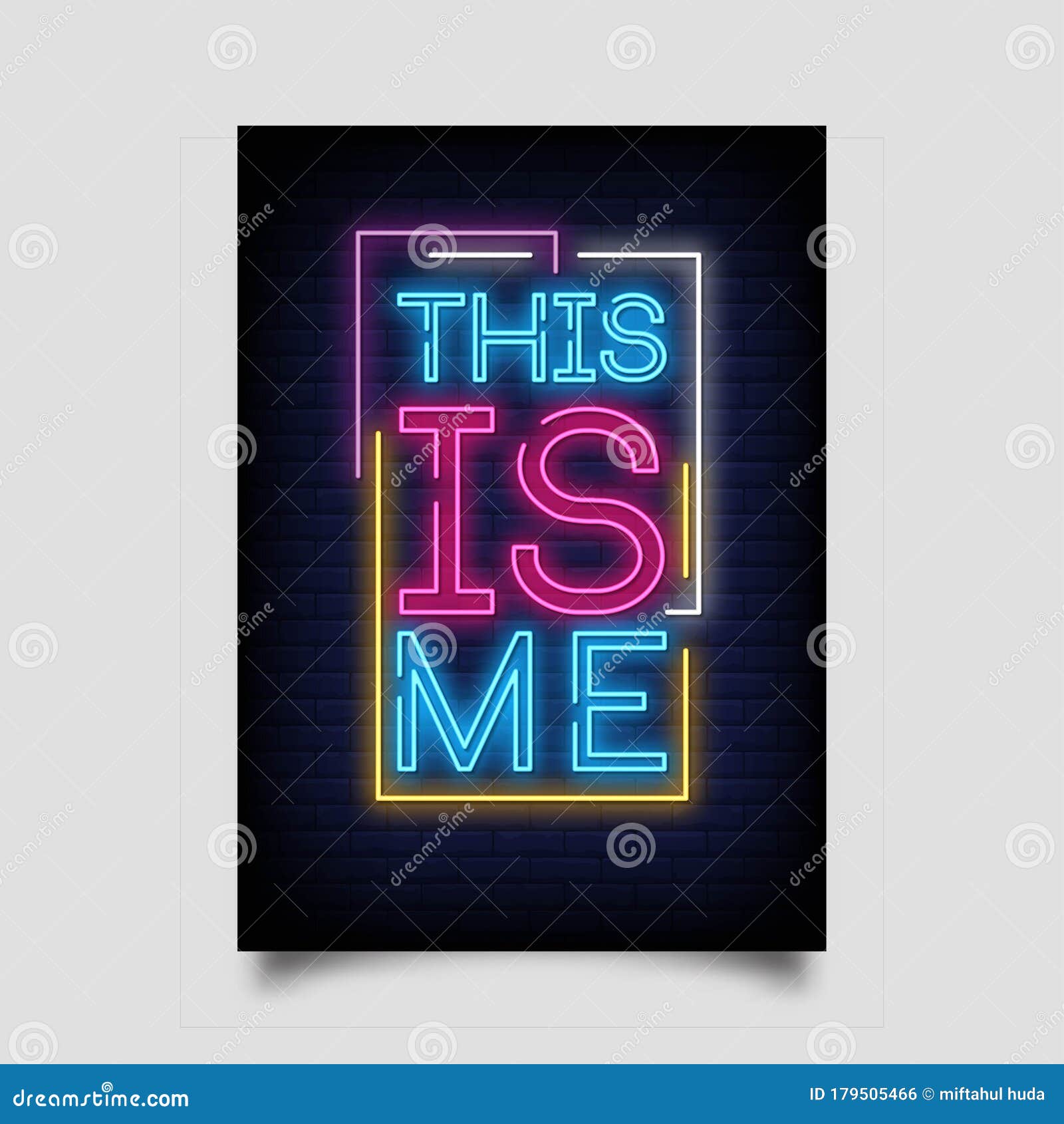 This is Me Neon Signs Style Text Vector Stock Vector - Illustration of ...