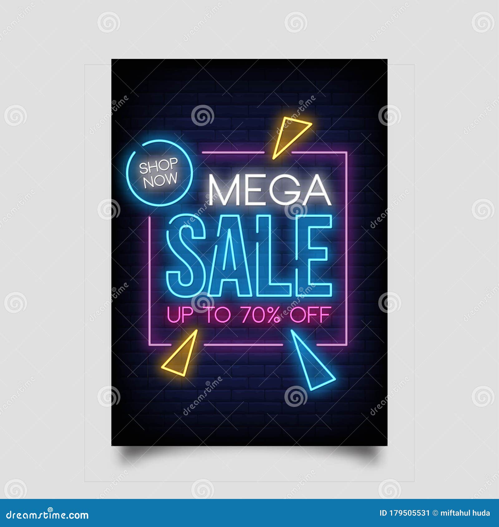 Mega Sale Neon Signs Style Text Vector Stock Vector - Illustration of ...