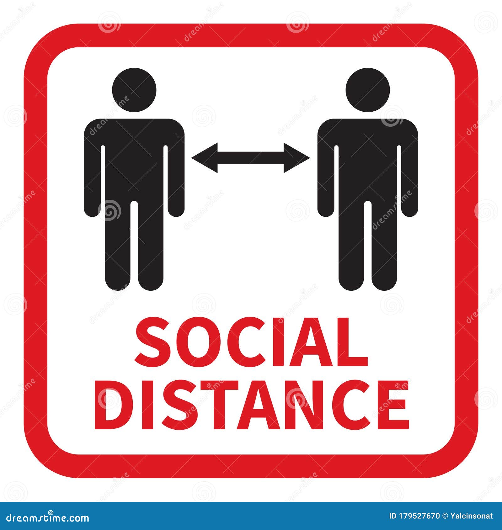 Social distance sign stock illustration. Illustration of danger - 179527670