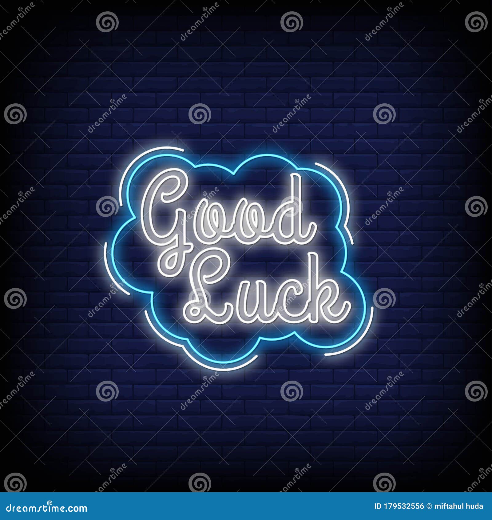 Good Luck Neon Signs Style Text Vector Stock Vector - Illustration of ...