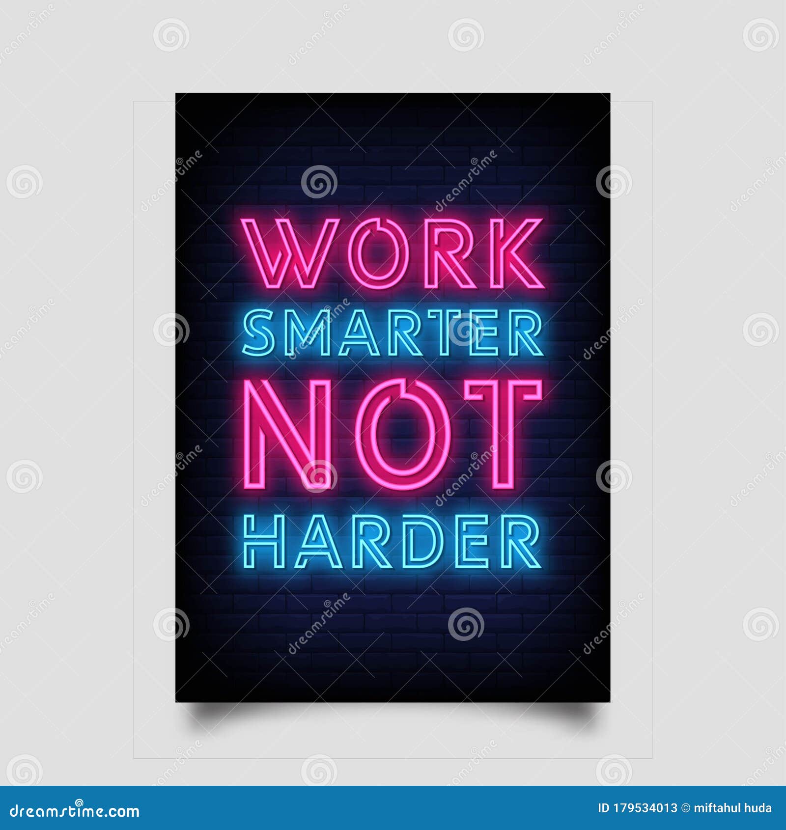 Work Smarter Not Harder Neon Signs Style Text Vector Stock Vector ...