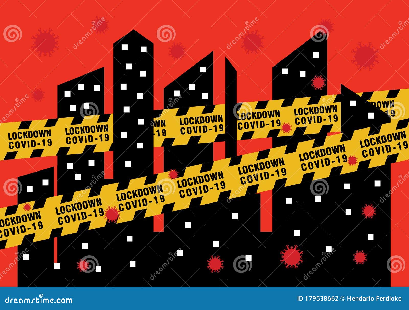 Lockdown City Covid-19 Corona Virus Background Template Stock Vector ...