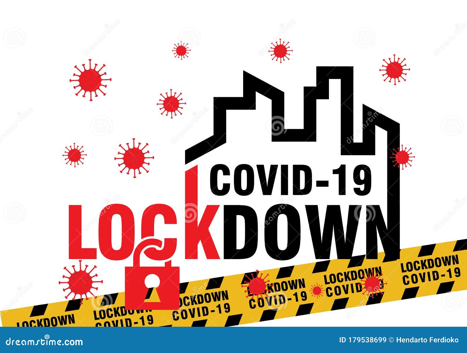 Lockdown City Covid-19 Corona Virus Background Template Stock Vector ...