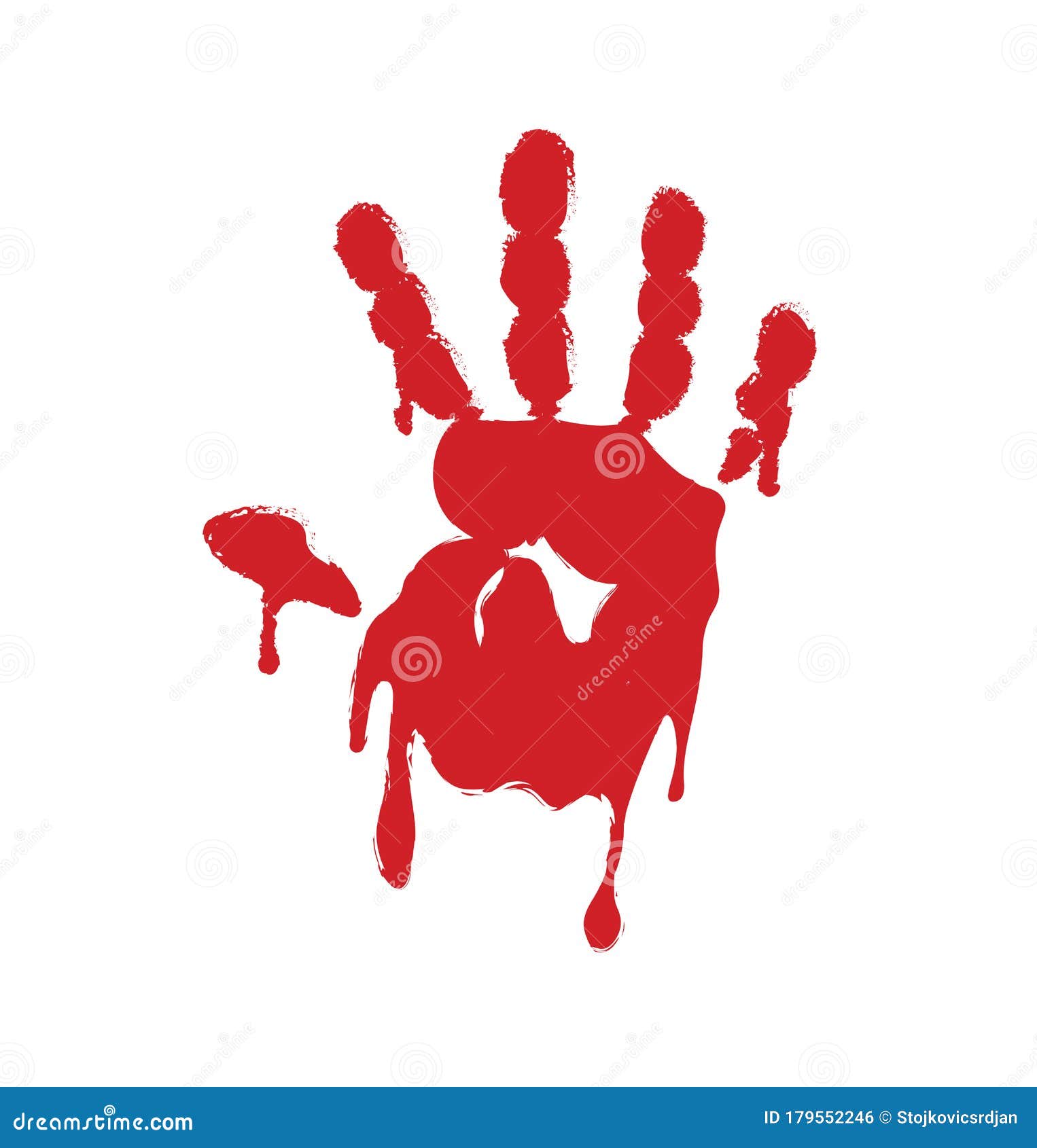 Blood hand print stock vector. Illustration of anatomy - 179552246