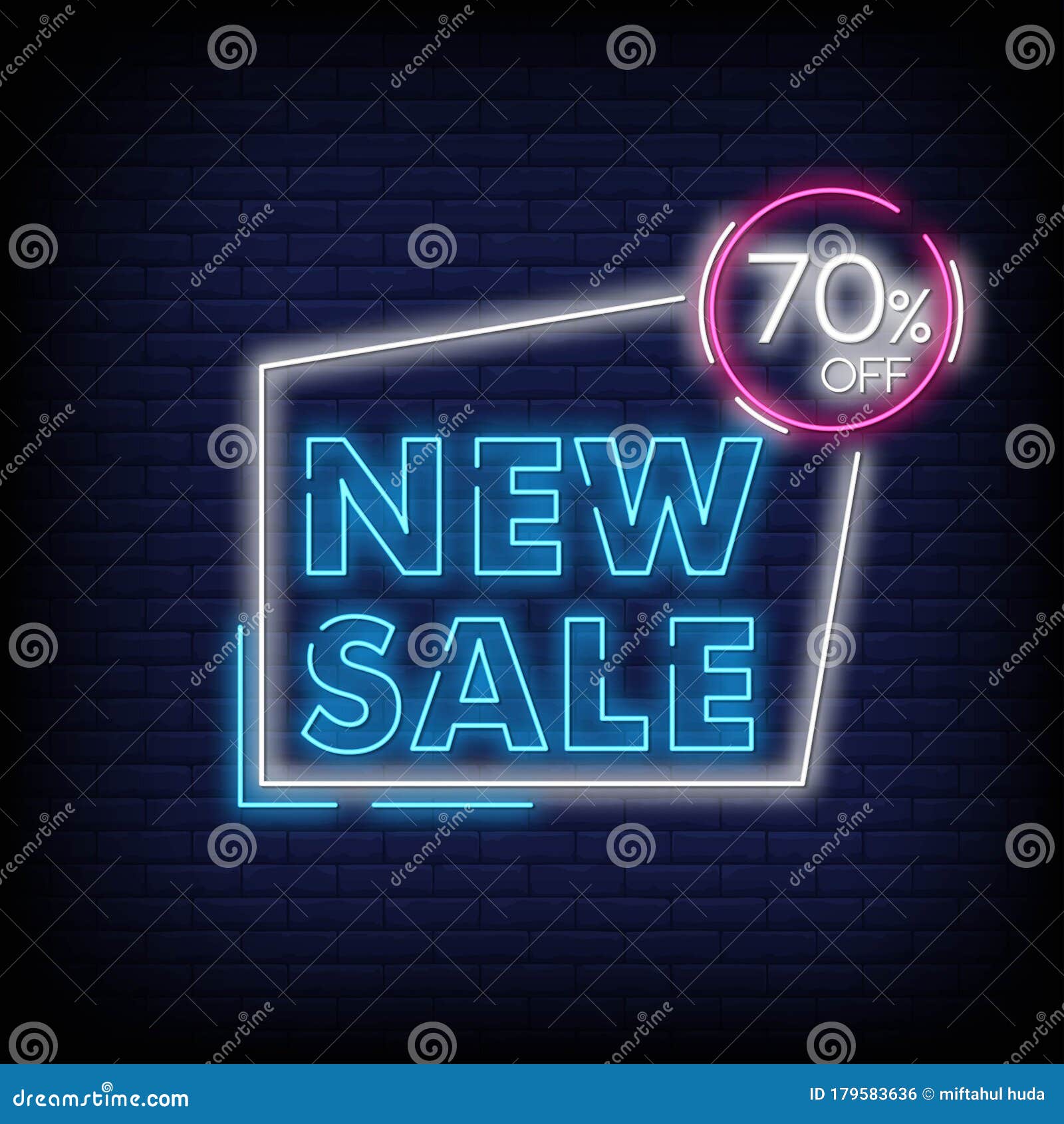 New Sale Neon Signs Style Text Vector Stock Vector - Illustration of ...