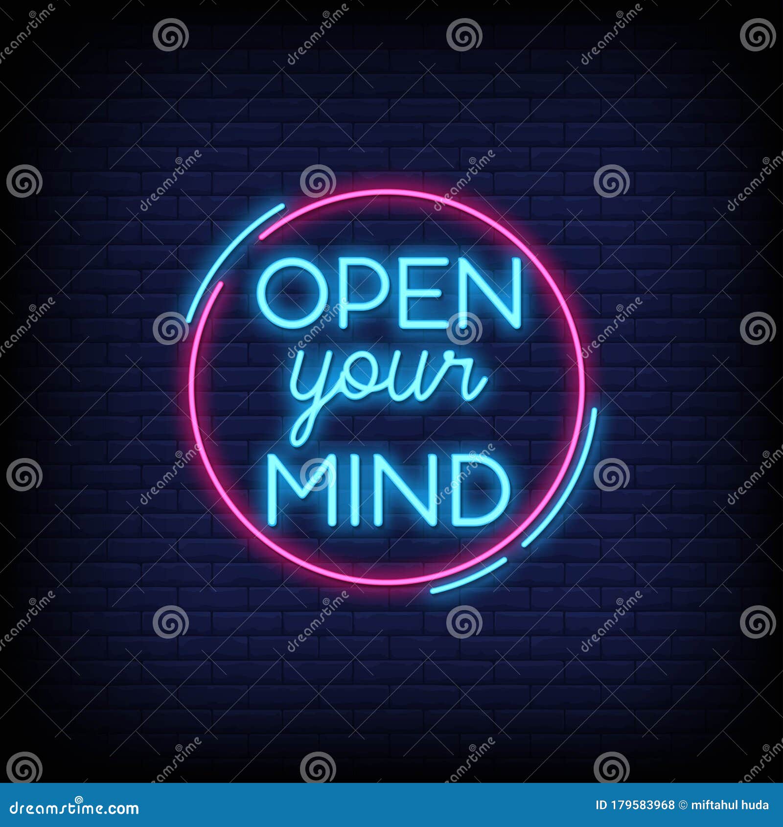Open Your Mind Neon Signs Style Text Vector Stock Vector - Illustration ...