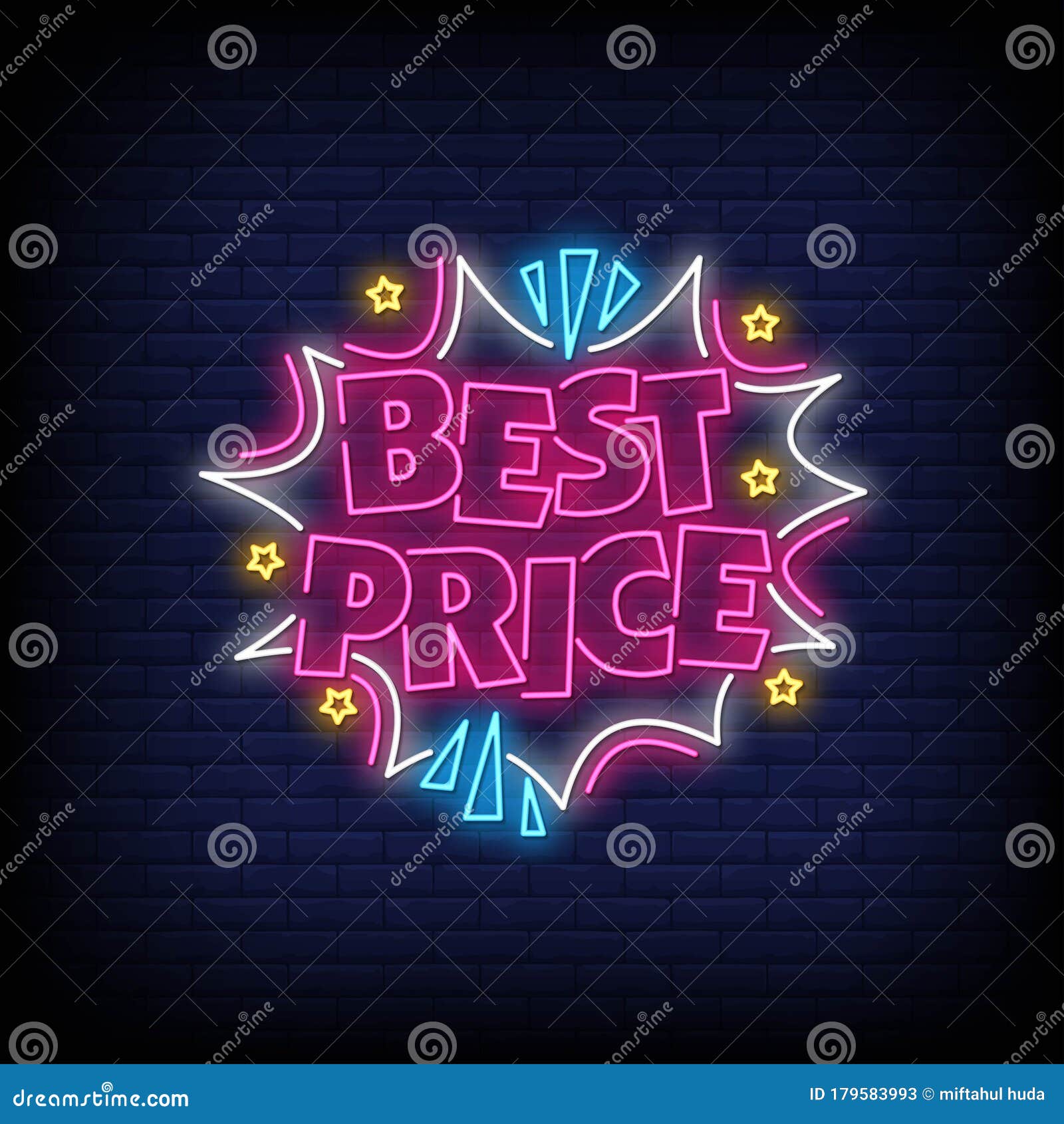 Best Price Neon Signs Style Text Vector Stock Vector - Illustration of ...