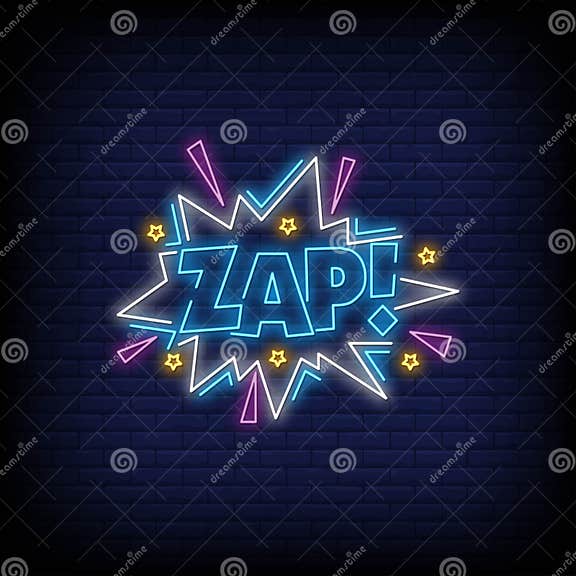 Zap Neon Signs Style Text Vector Stock Vector - Illustration of hand ...