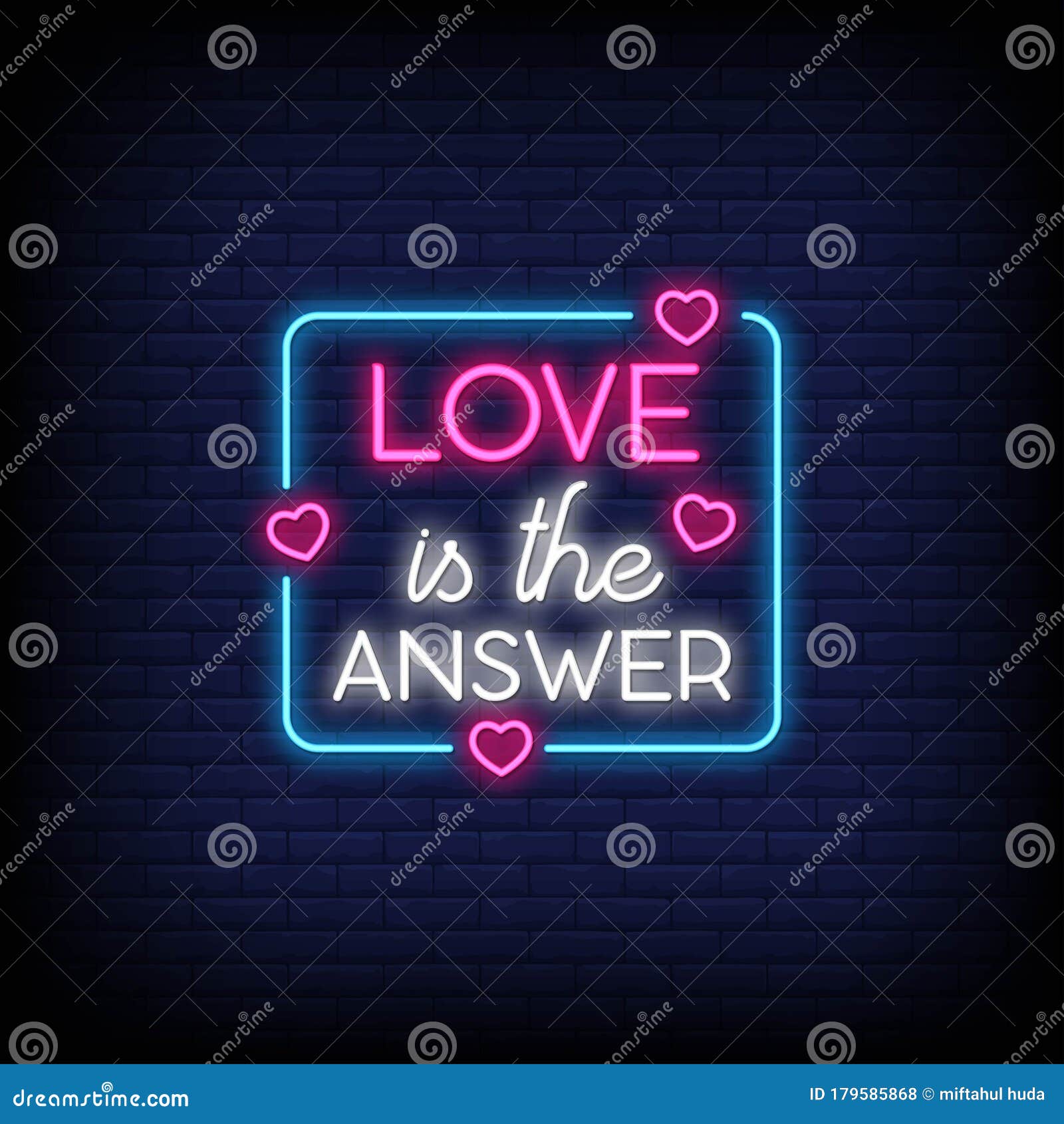 Love Is The Answer Neon Signs Style Text Vector Stock Vector