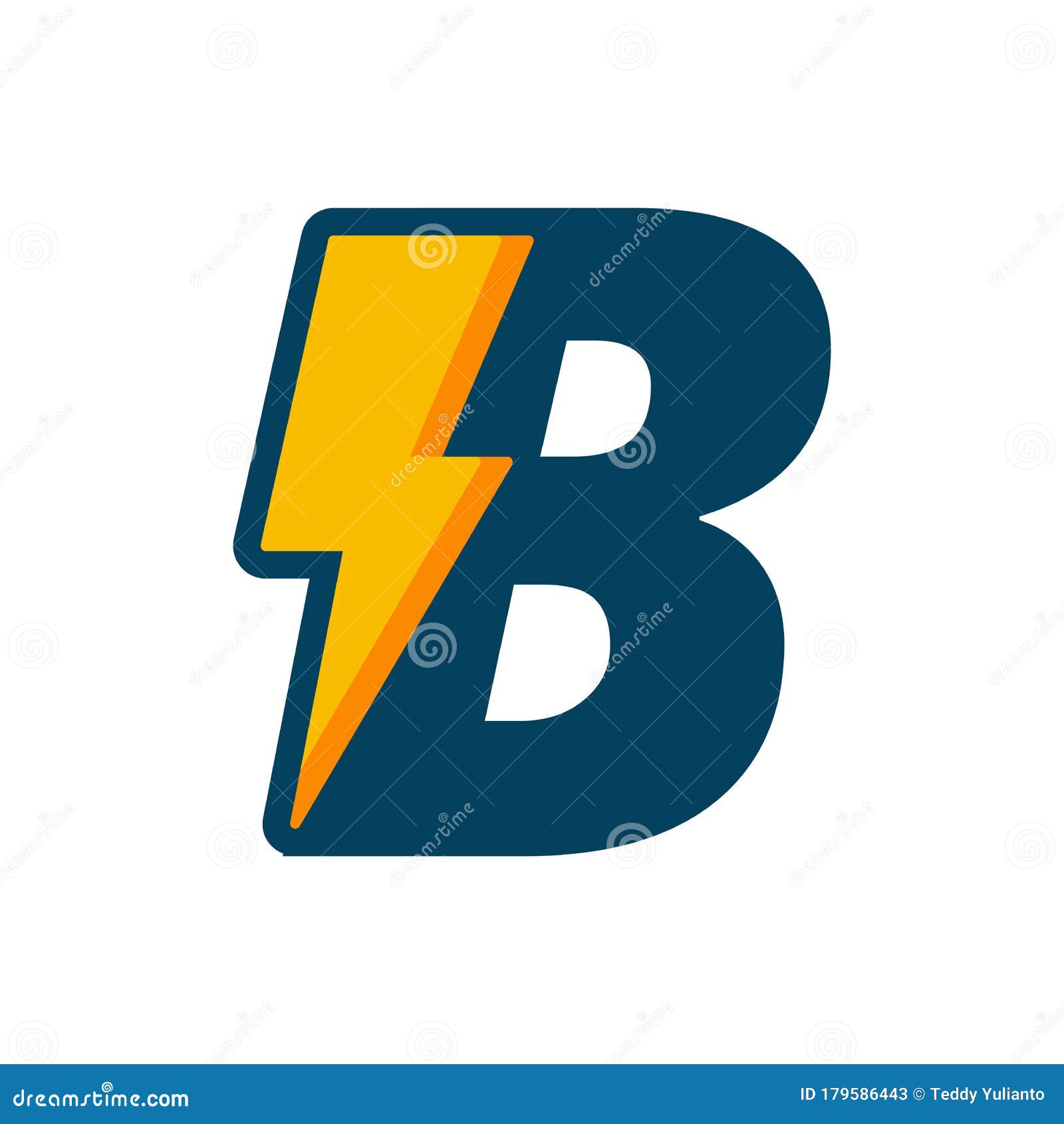Strong Initial B Bolt logo stock vector. Illustration of glyph - 179586443