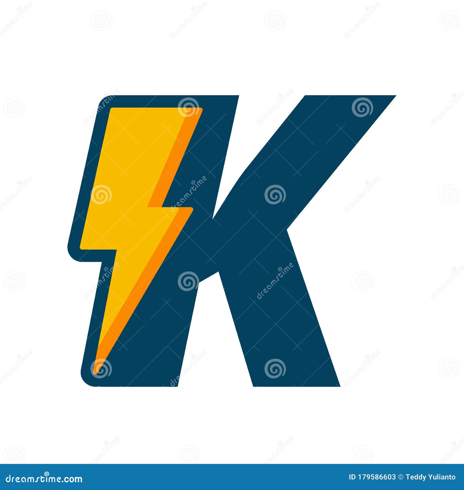 Strong Initial K Bolt logo stock vector. Illustration of background ...