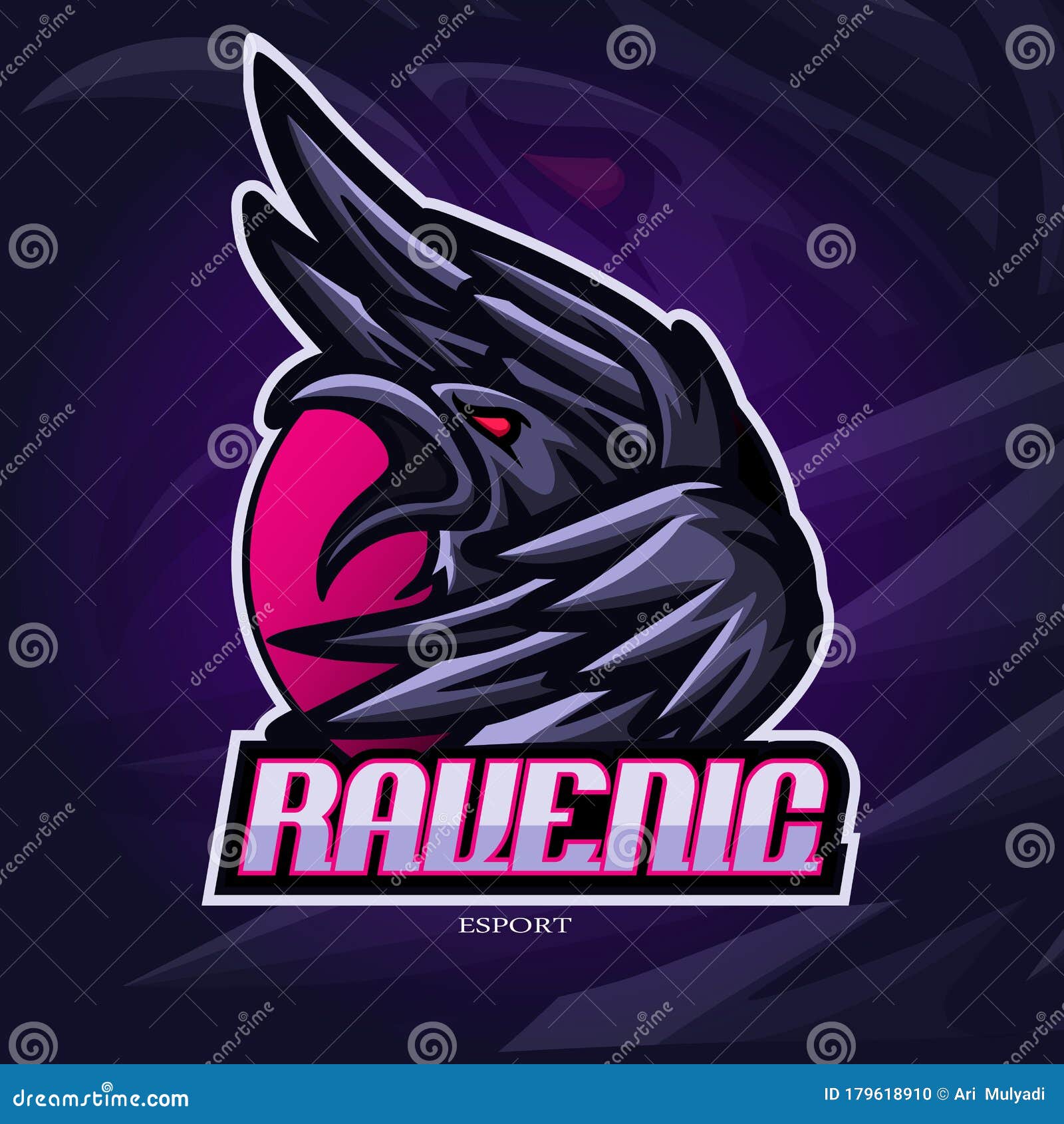 Raven Crow Mascot Esport Logo Design Stock Vector - Illustration of ...