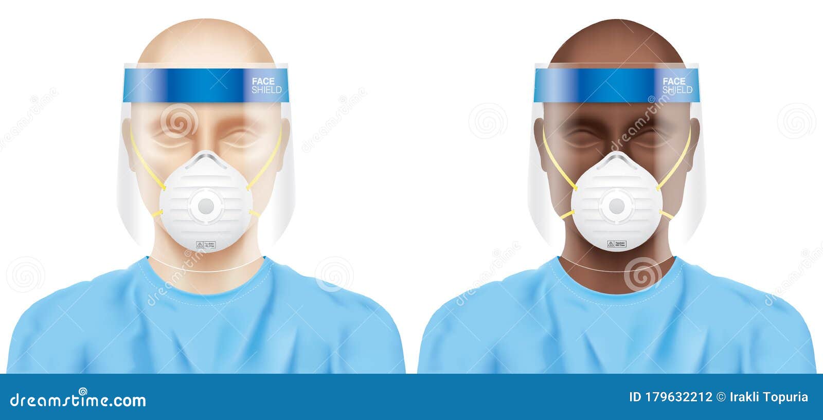 Doctors with Plastic Face Shields Surgical Masks. Stock Vector ...