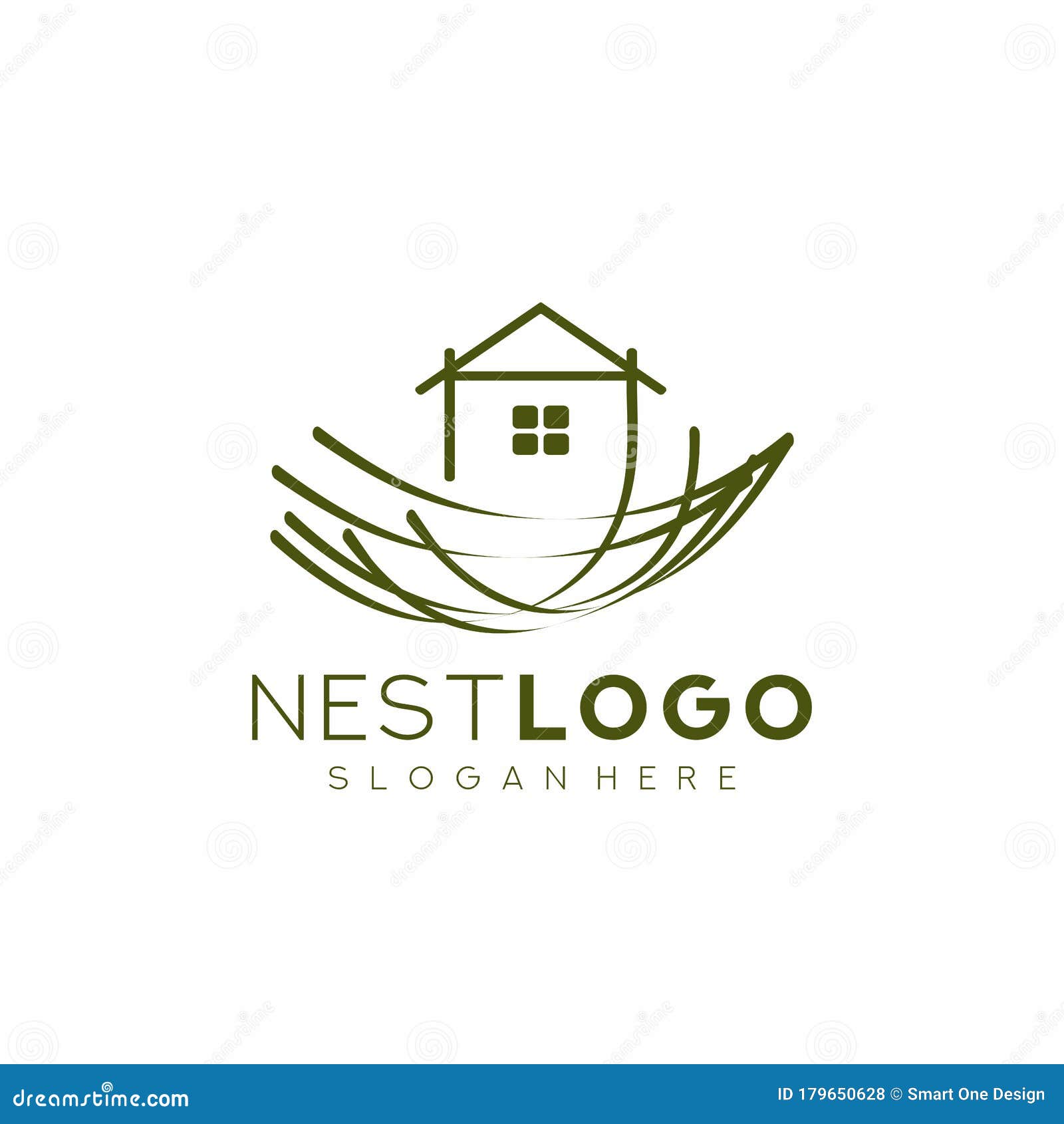 Bird Nest Logo Design Template Vector Illustration | CartoonDealer.com ...