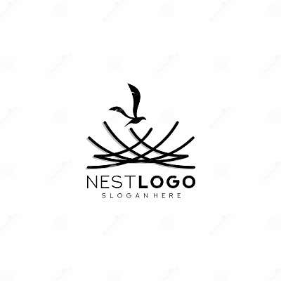 Bird Nest Logo Design Template Vector Illustration Stock Vector ...