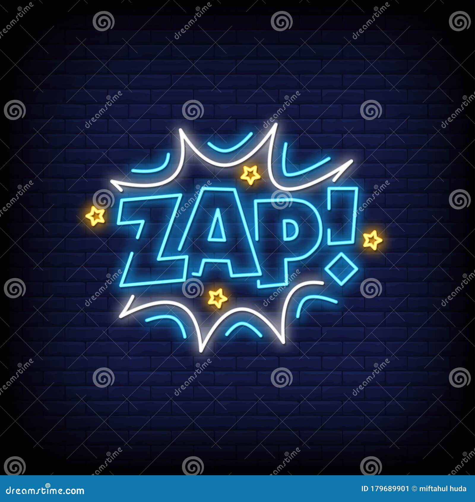 Zap Neon Signs Style Text Vector Stock Vector - Illustration of ...
