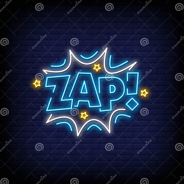 Zap Neon Signs Style Text Vector Stock Vector - Illustration of ...