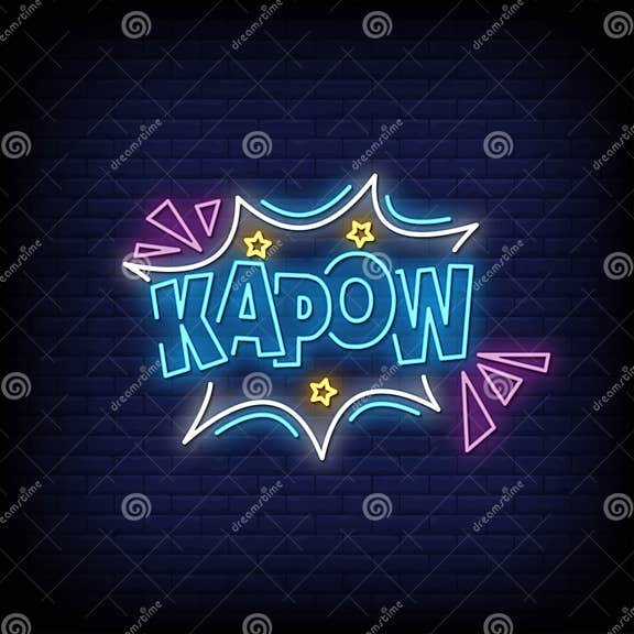 Kapow Neon Signs Style Text Vector Stock Vector - Illustration of ...