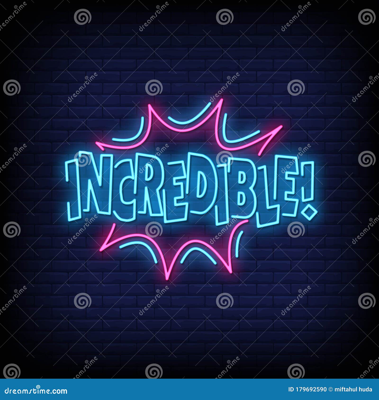 Incredible Neon Signs Style Text Vector Stock Vector - Illustration of ...