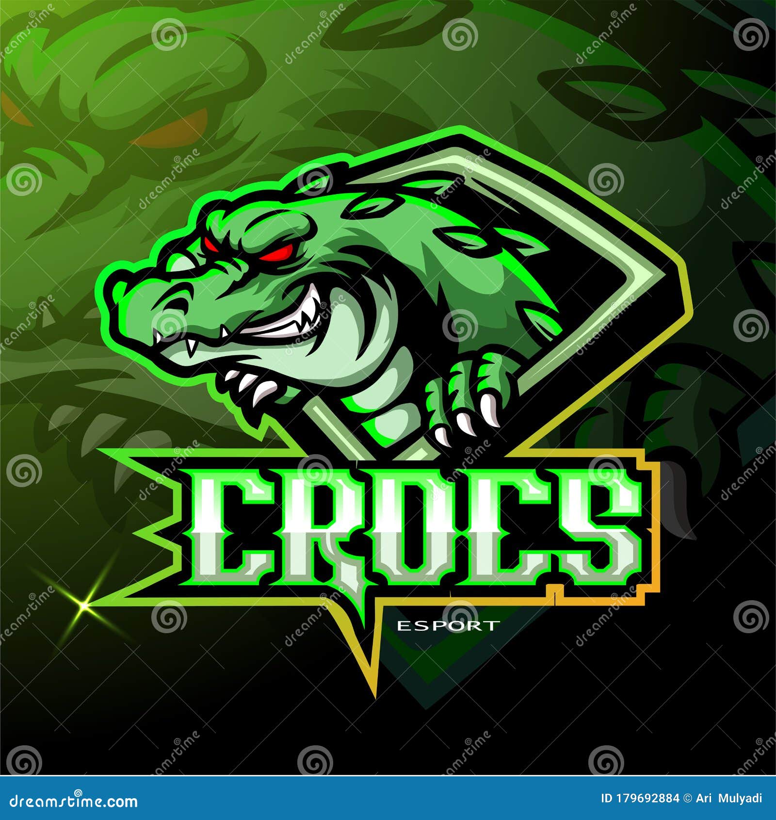 Crocodile Mascot Esport Logo Design. Stock Vector - Illustration of ...
