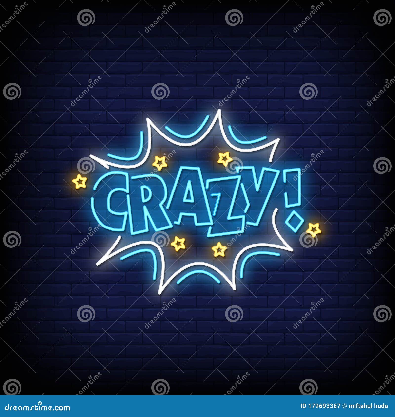 Crazy Neon Signs Style Text Vector Stock Vector - Illustration of ...