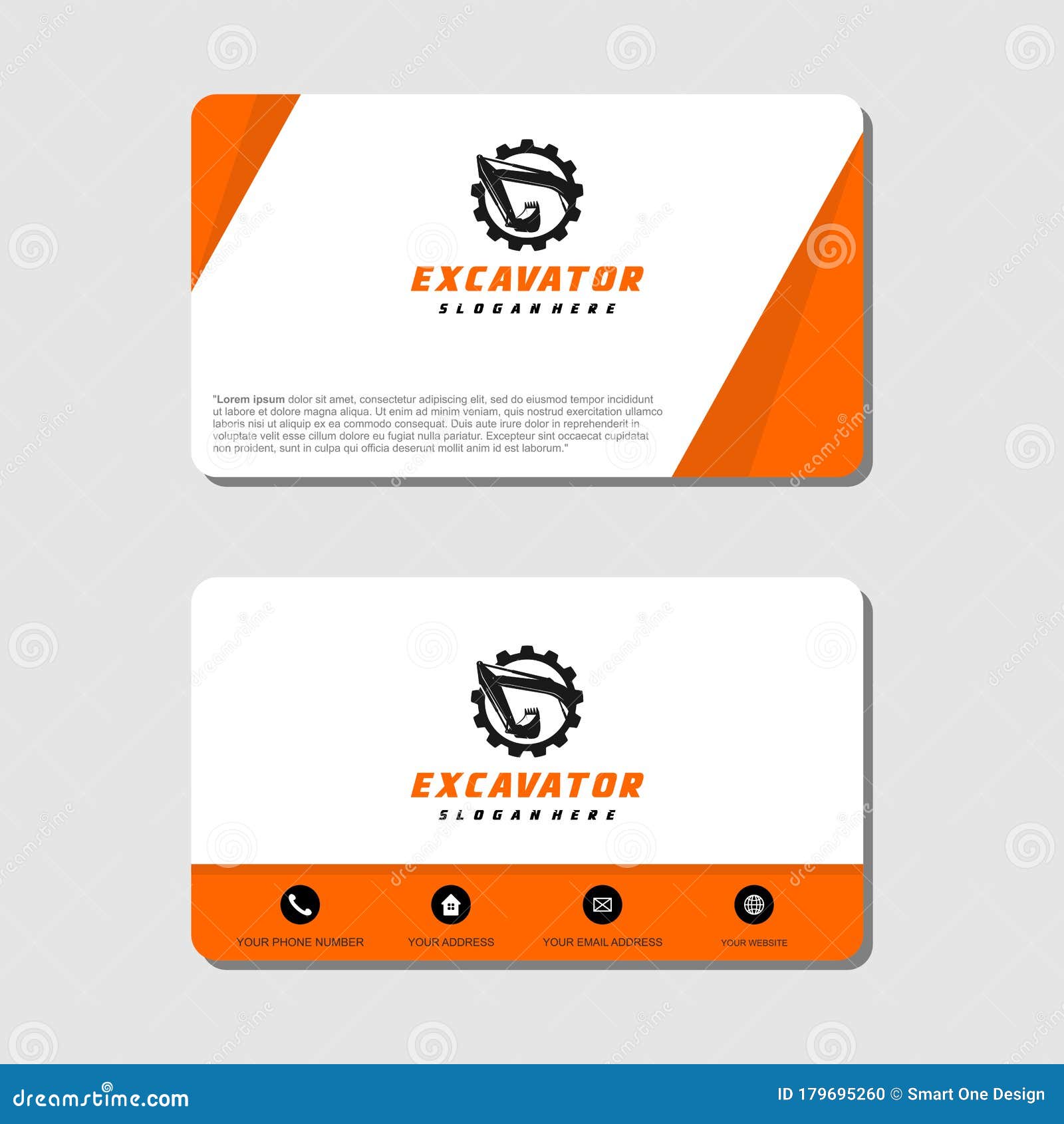 Excavator and Business Card Vector Template Stock Vector - Illustration ...