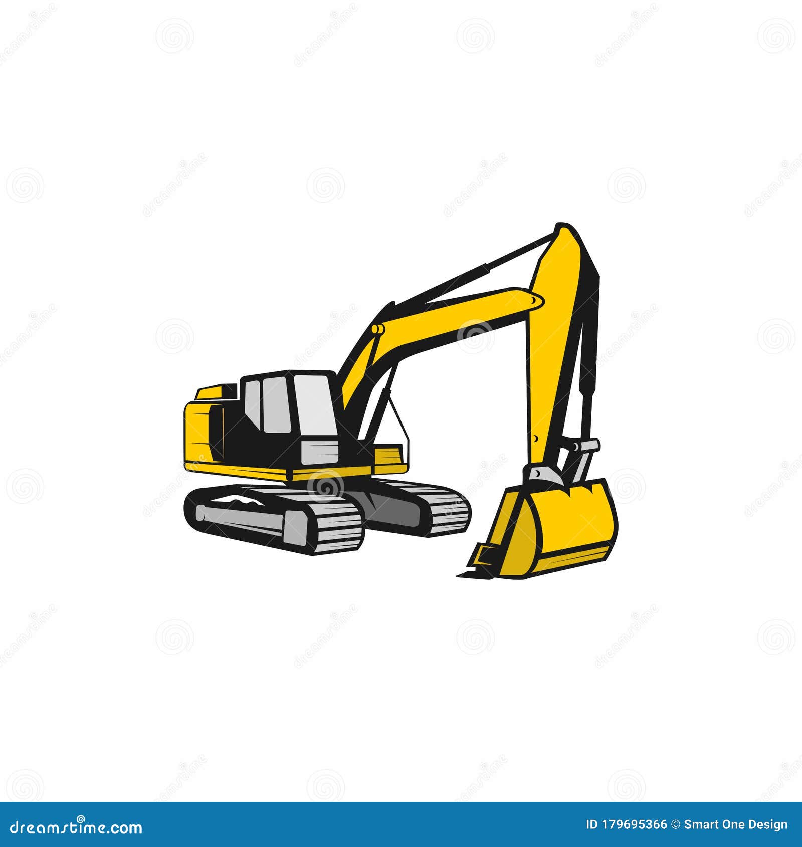 Excavator and Backhoe Logo Vector Template Stock Vector - Illustration ...
