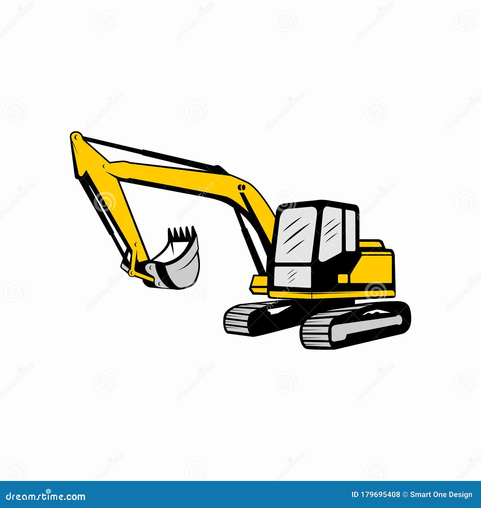 Excavator and Backhoe Logo Vector Template Stock Vector - Illustration ...