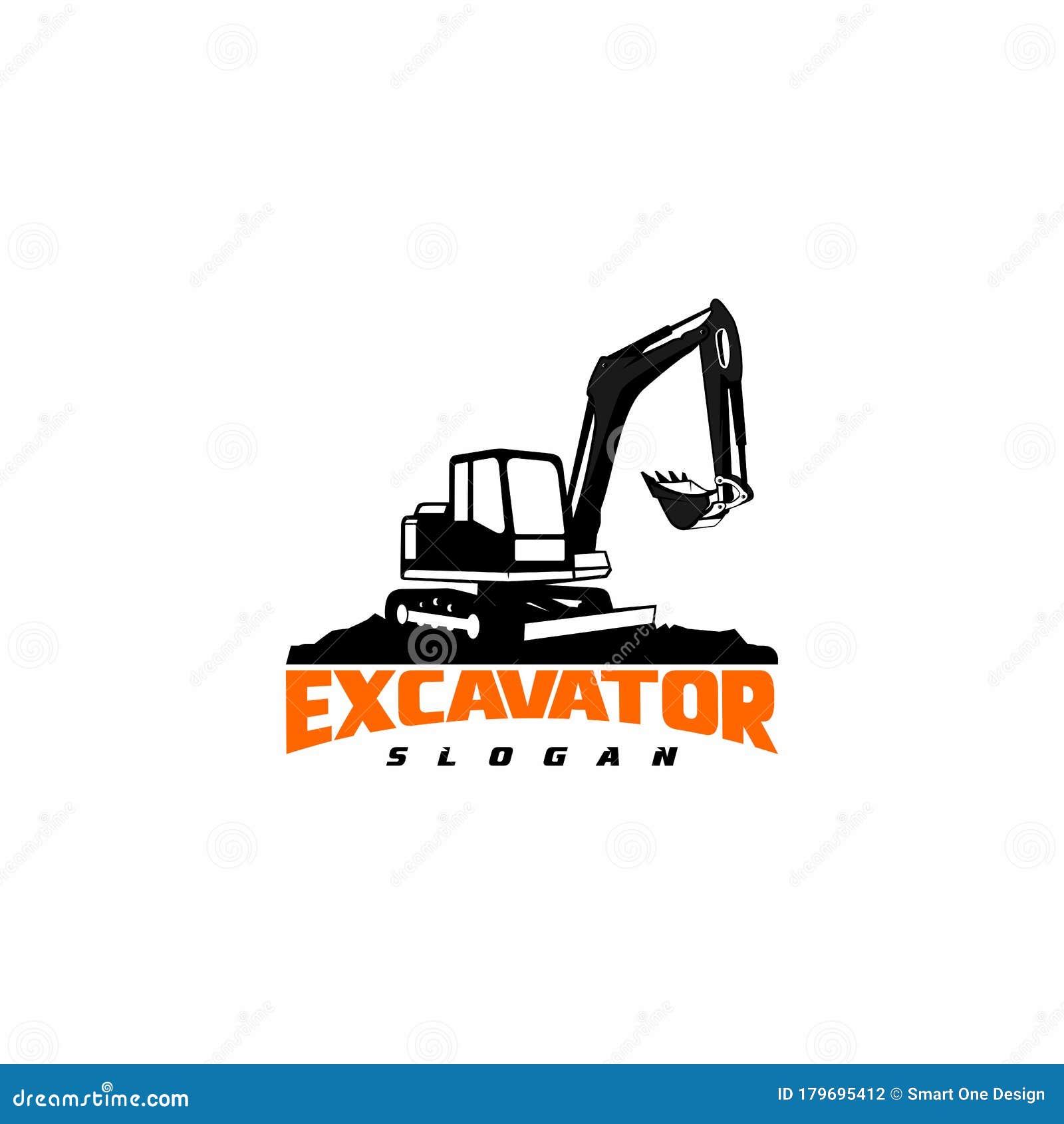 Excavator and Backhoe Logo Vector Template Stock Vector - Illustration ...
