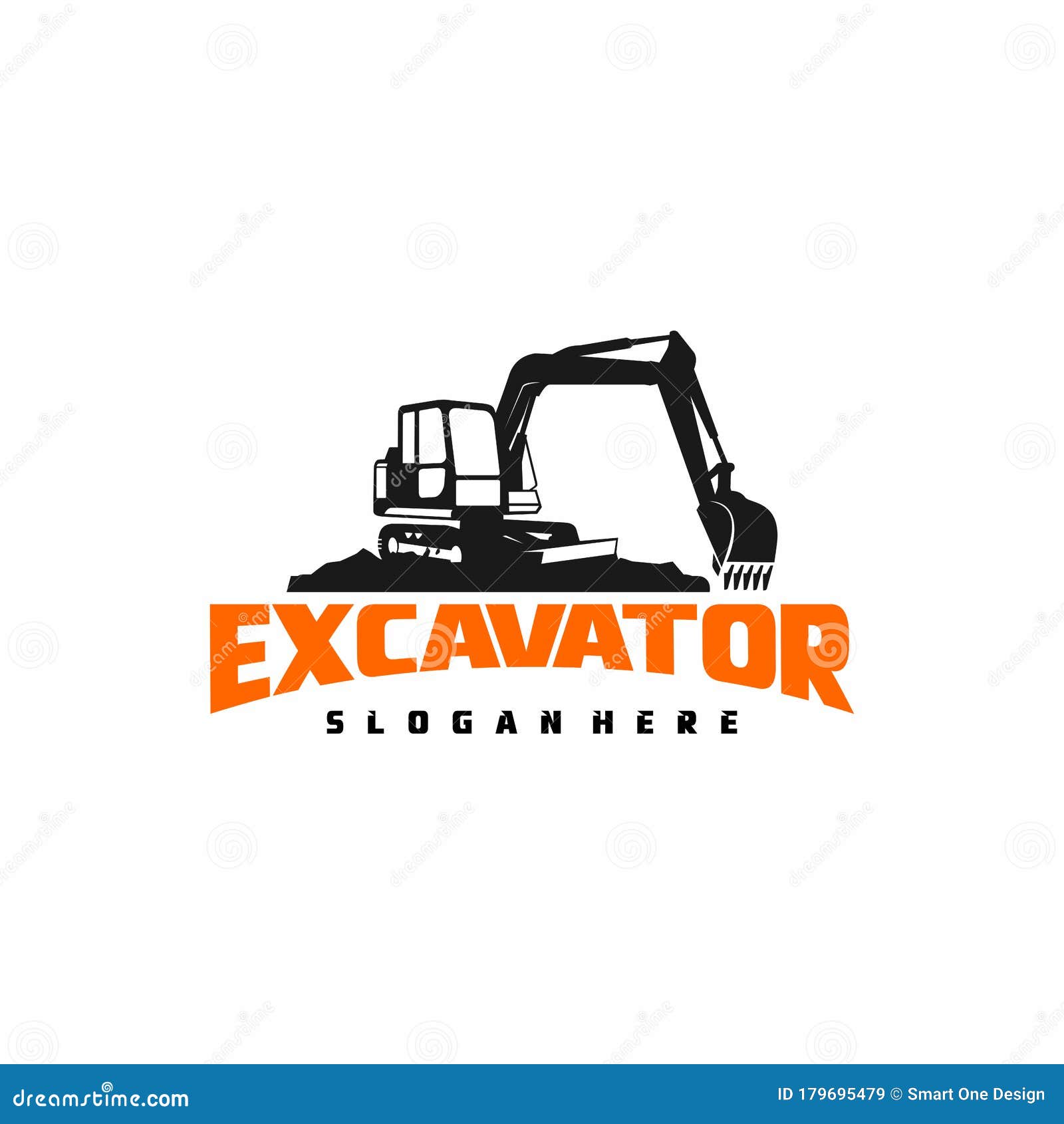 Excavator And Backhoe Logo Vector Template | CartoonDealer.com #179695479
