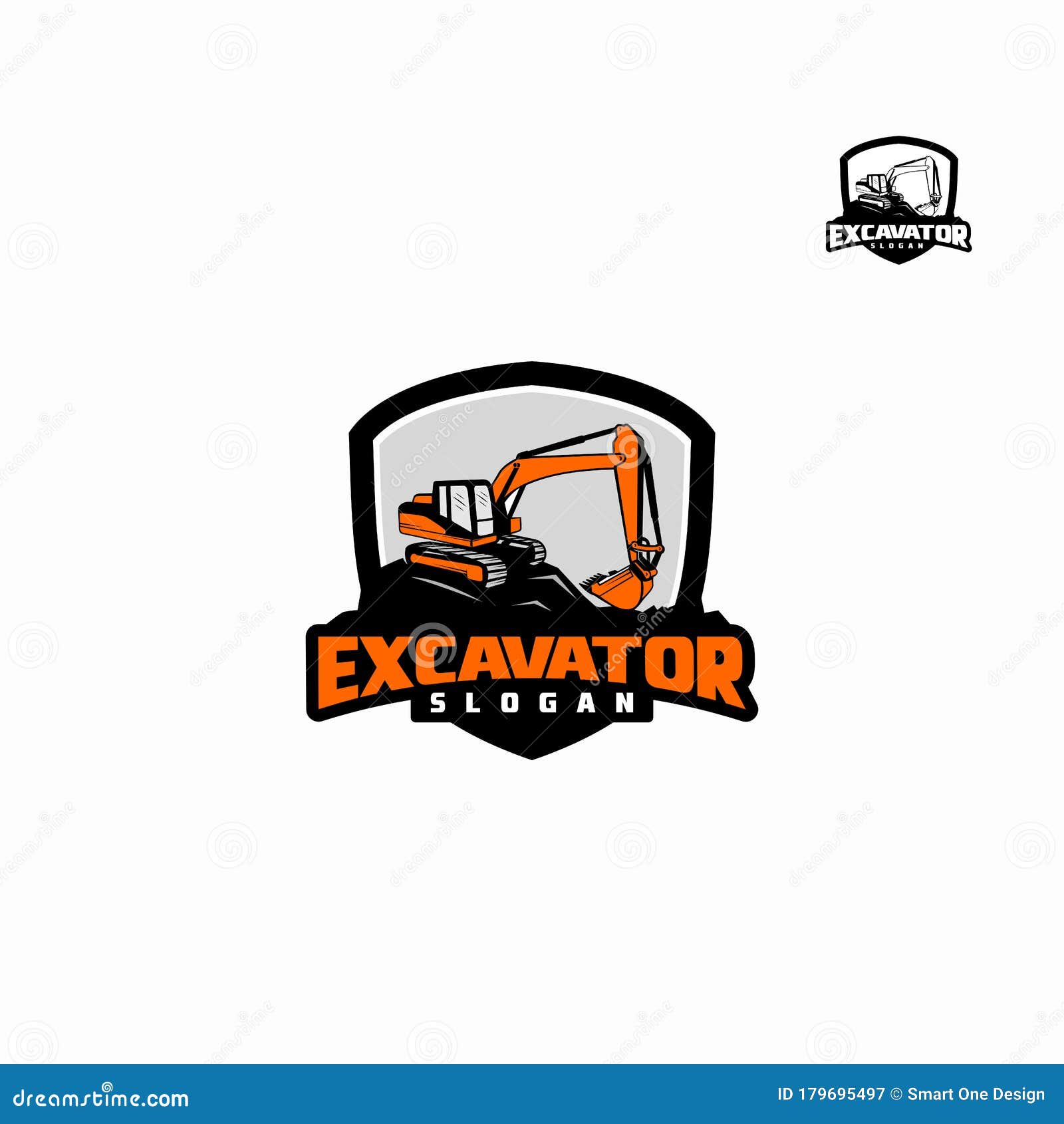 Excavator and Backhoe Logo Vector Template Stock Vector - Illustration ...
