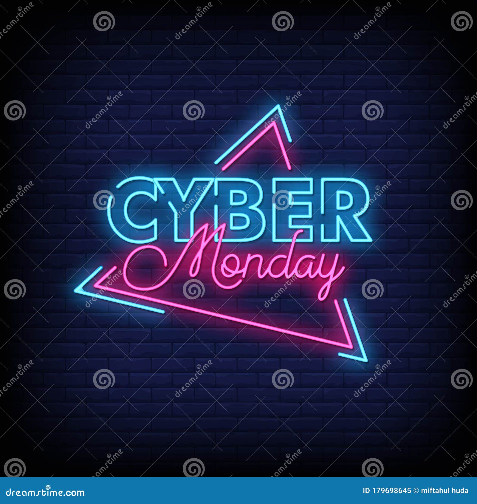 Cyber Monday Neon Signs Style Text Vector Stock Vector - Illustration ...