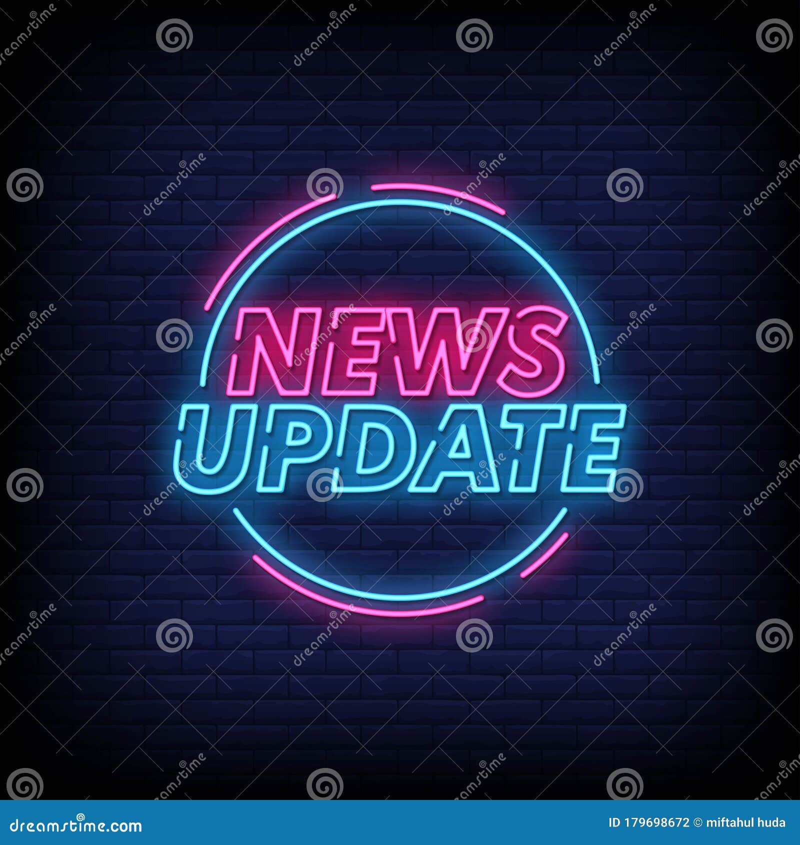 News Update Neon Signs Style Text Vector Stock Vector - Illustration of ...
