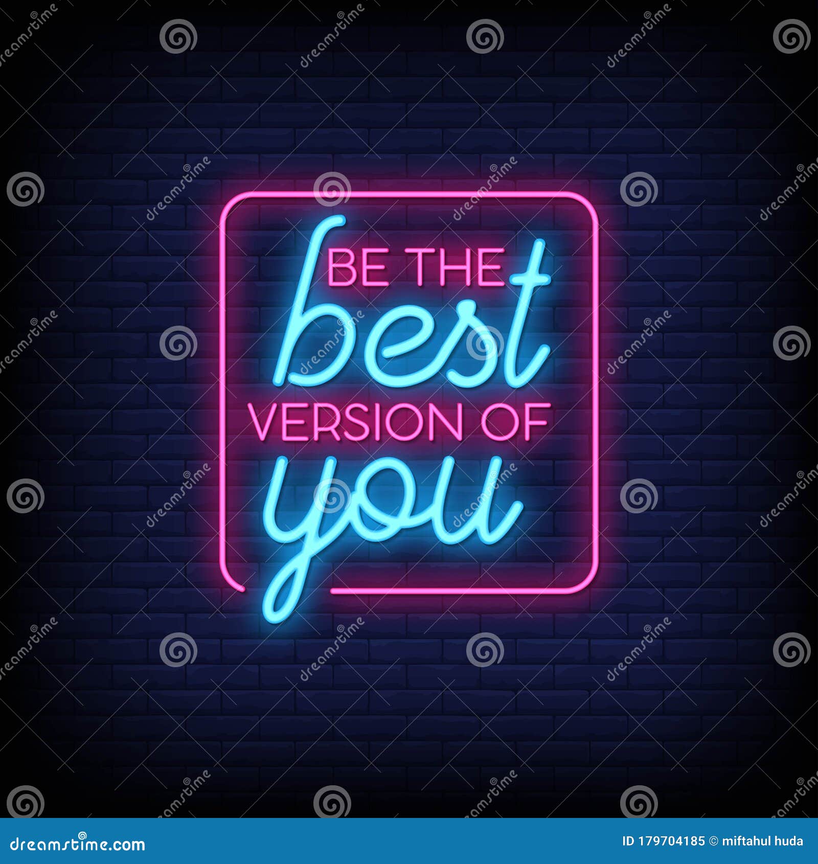 Be the Best Neon Signs Style Text Vector Stock Vector - Illustration of ...