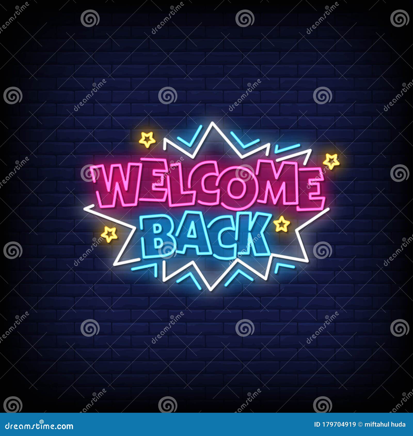 Welcome Back Neon Signs Style Text Vector Stock Vector - Illustration ...