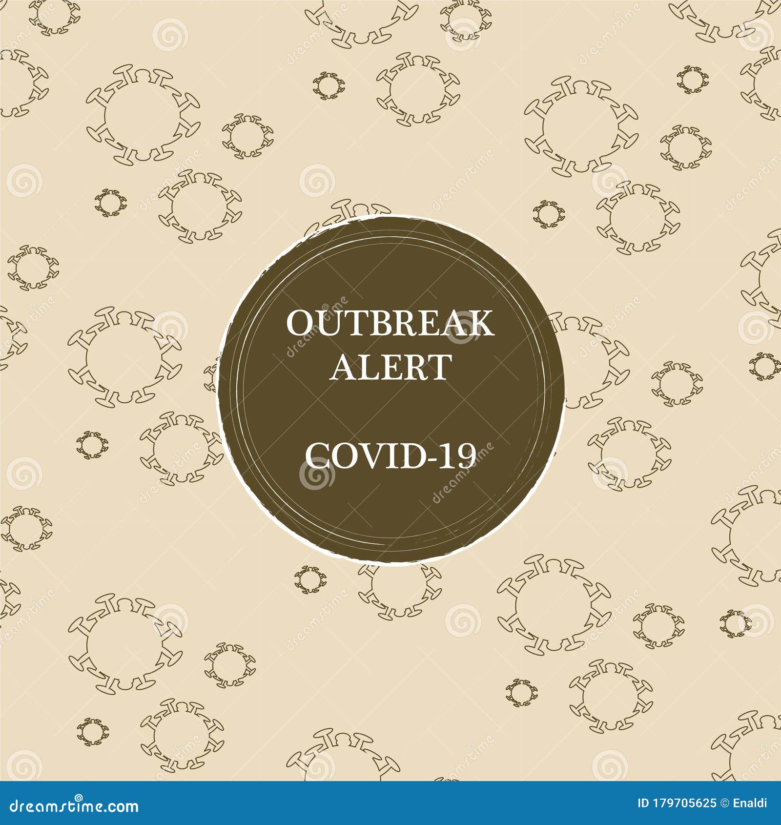 Covid19 Outbreak Alert Sign and Pattern Background Stock Illustration ...