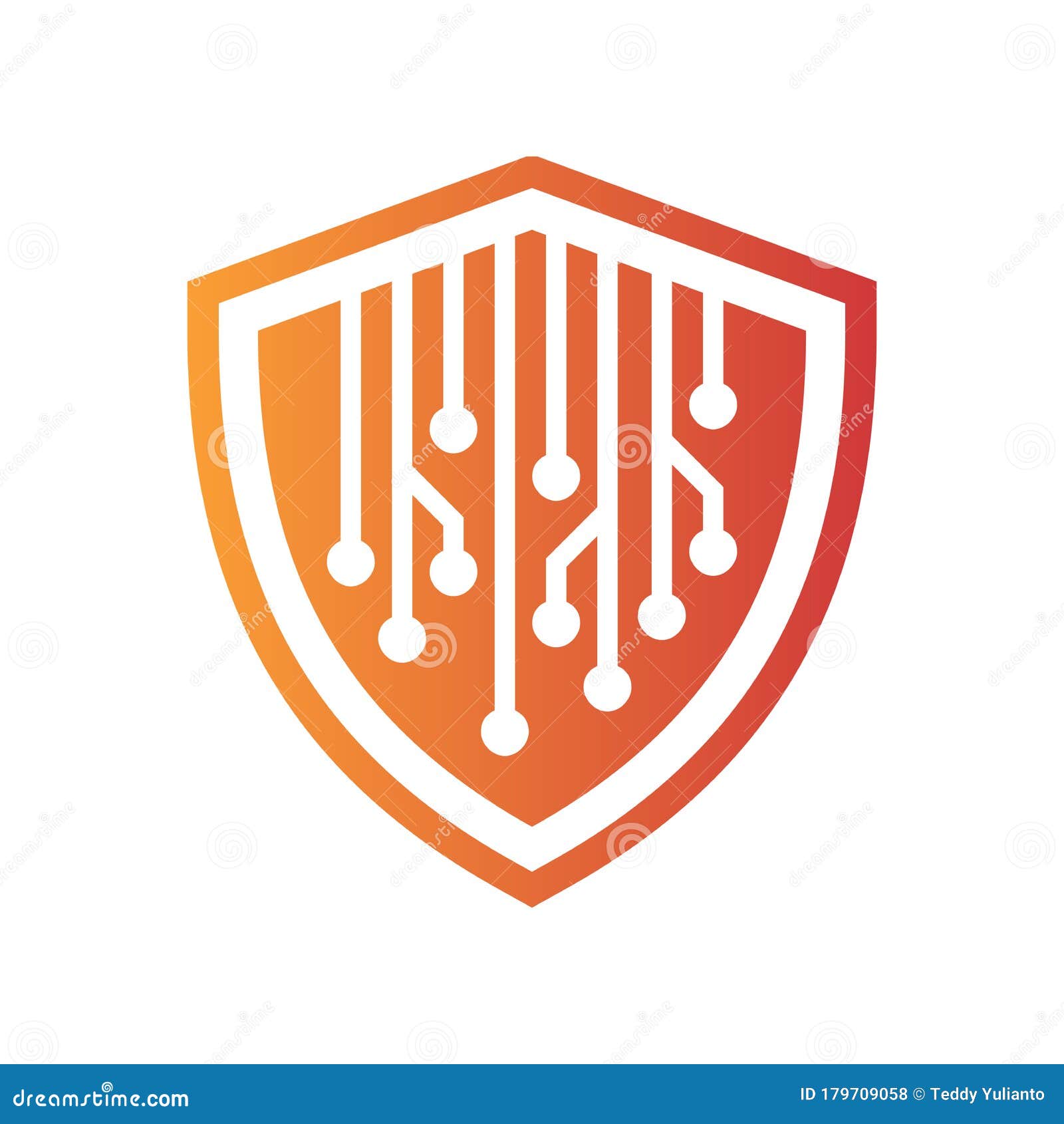 Strong Logo Orange Shield Technology. Stock Vector - Illustration of ...