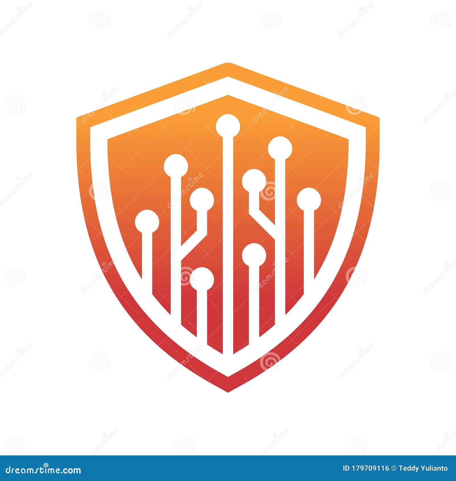 Strong Logo Orange Shield Technology. Stock Vector - Illustration of ...