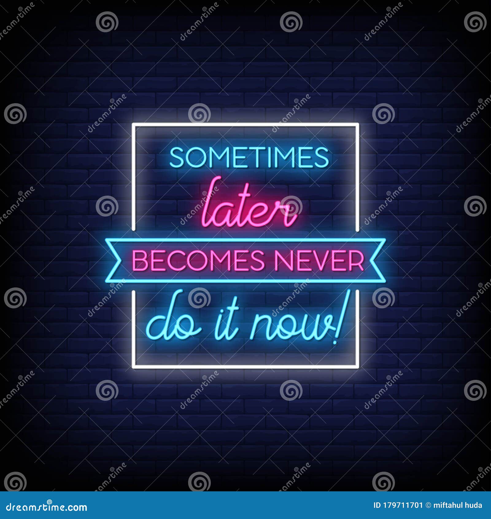 Sometimes Later Neon Signs Style Text Vector Stock Vector ...