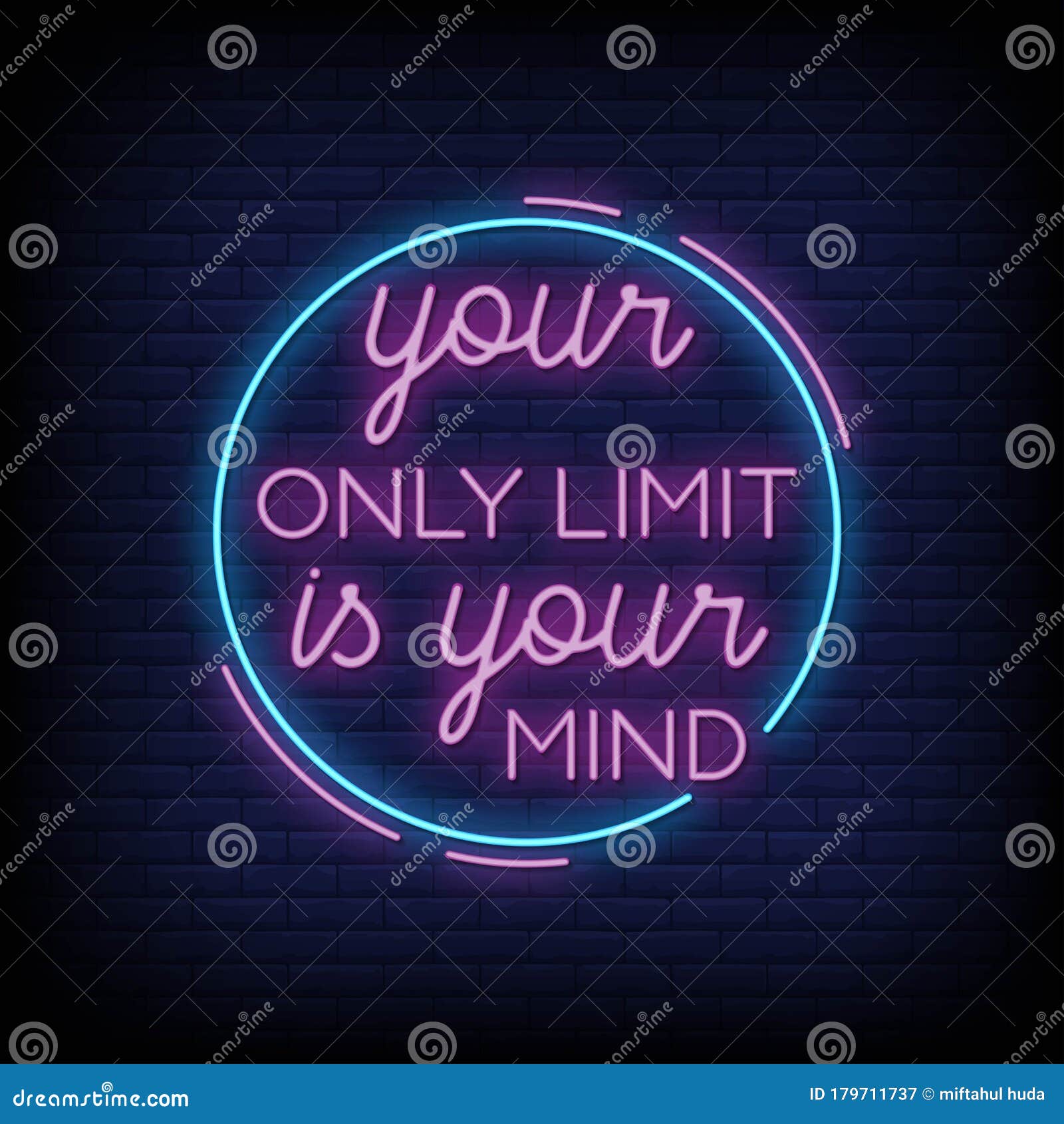 Your only Limits is Your Mind Neon Signs Style Text Vector Stock Vector ...