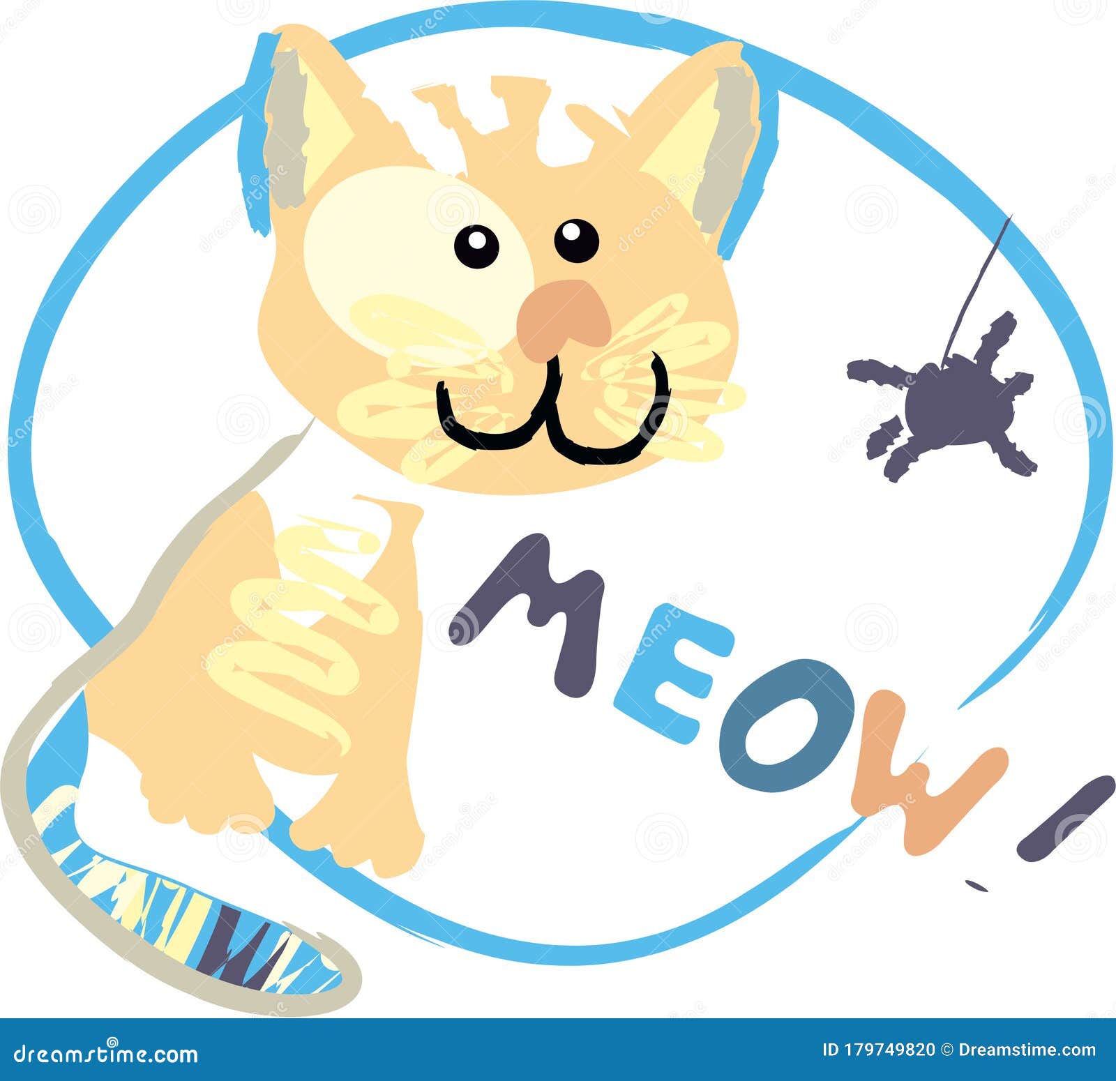 A Cute Cat Meow! Vector Clipart Cartoon Character. Stock Vector ...