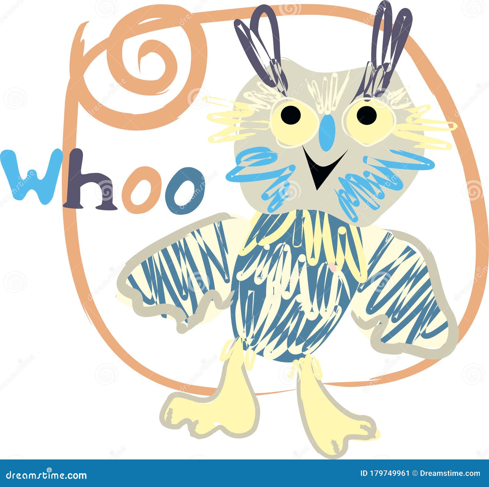 Funny Baby Owl Whoo Vector Clipart. | CartoonDealer.com #179749961