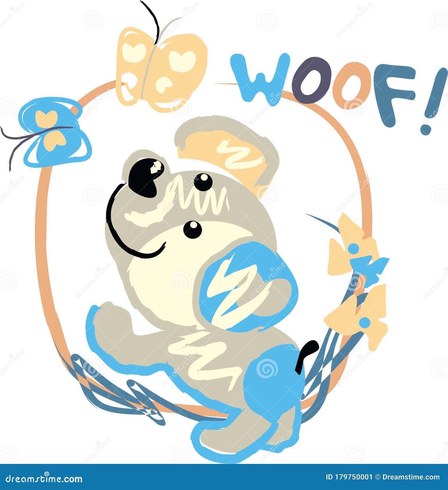 Cute Puppy Woof! Vector Illustration Stock Vector - Illustration of ...