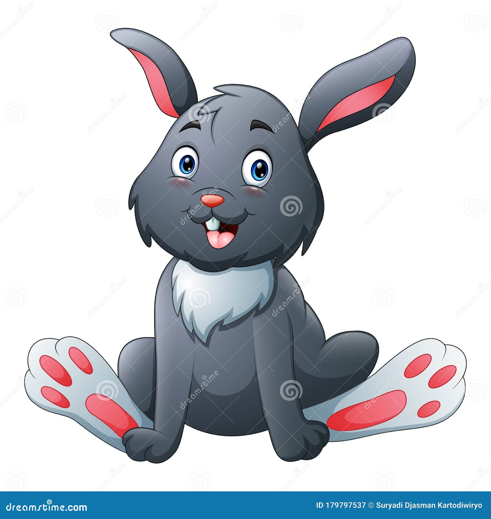 Cute Little Bunny Cartoon Sitting Stock Vector - Illustration of card ...